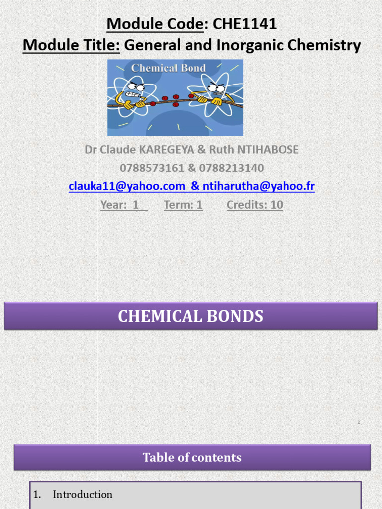 CHE 1141 Chemical Bonds Final-1 | PDF