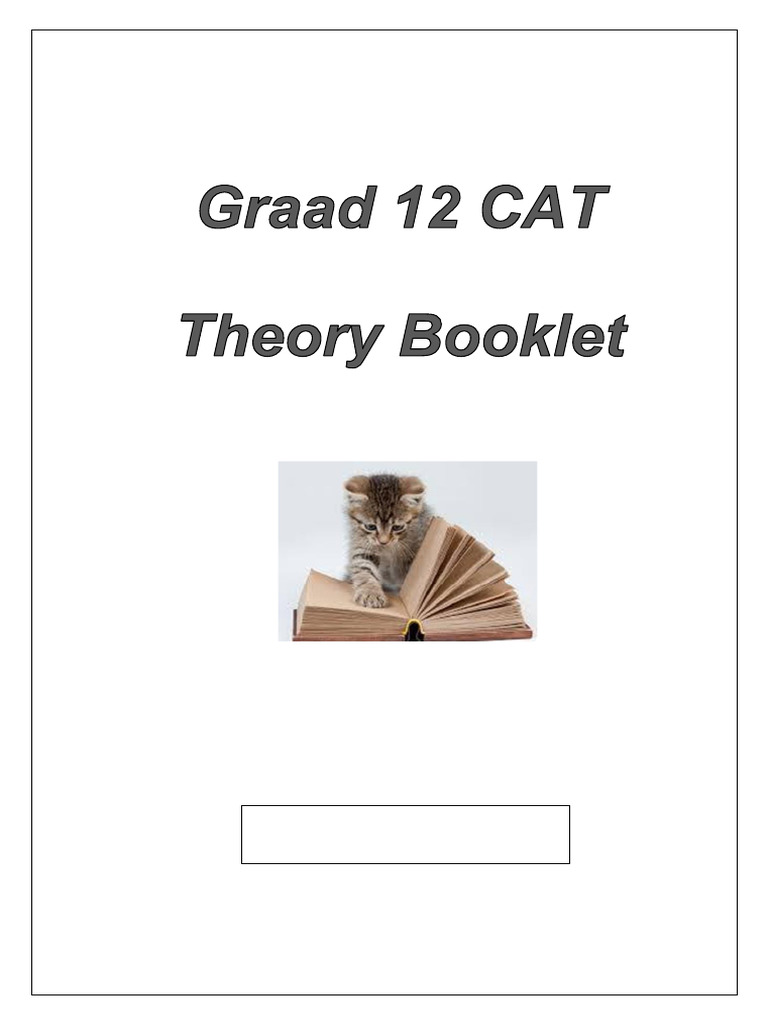 CAT Grade 12 Question Paper Booklet - Theory 2024 | PDF