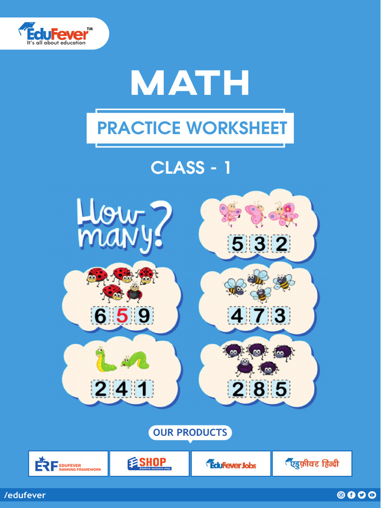 Class 1 Maths Practice Worksheet 2 | PDF