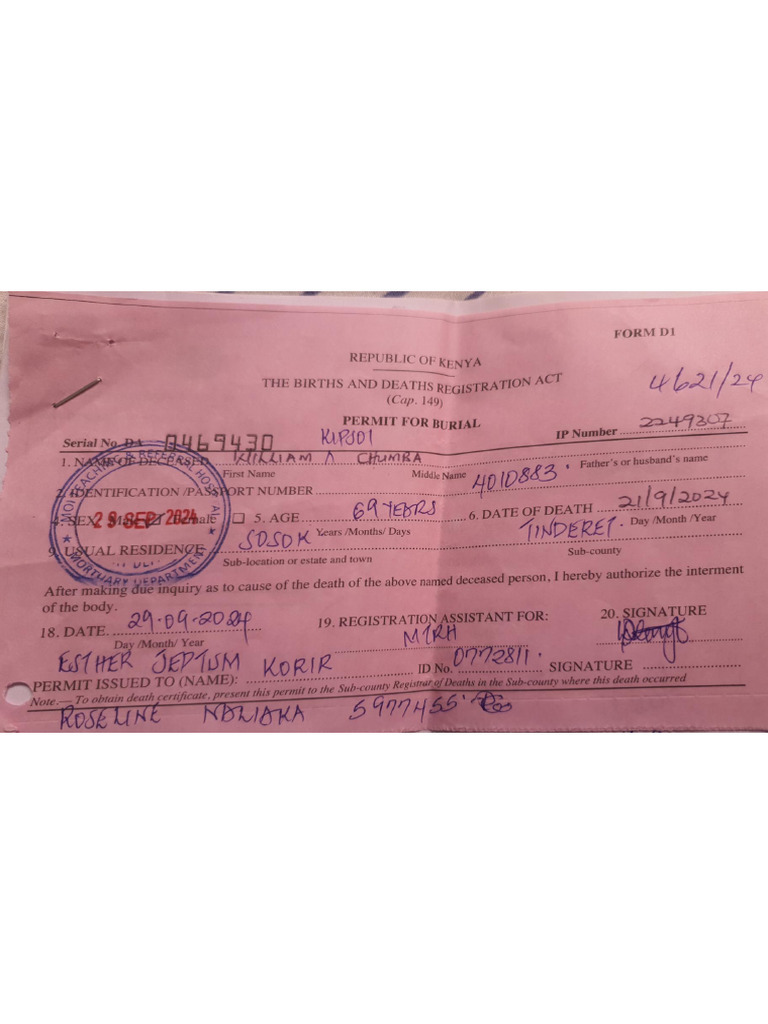 Burial Permit | PDF
