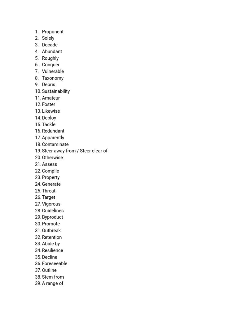 54 Words IELTS Band 9 | PDF