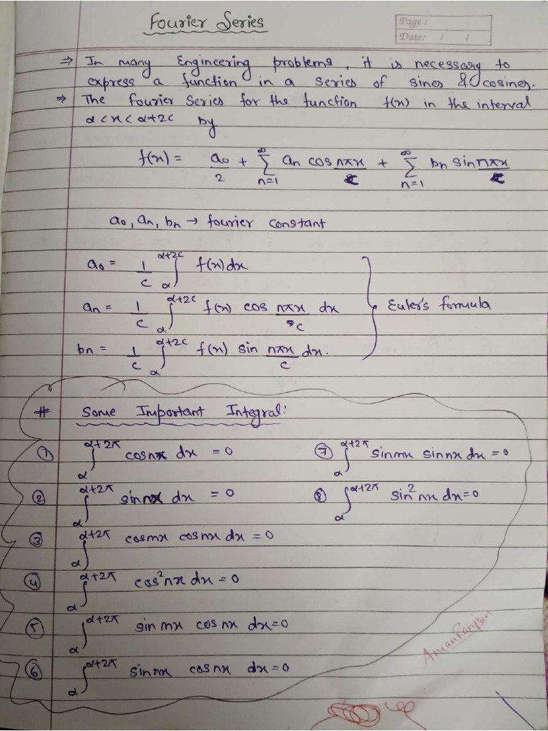 Fourier Seriesfull Notes Pdf