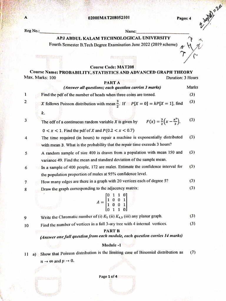 Probability Statistics and Graph Theory | PDF
