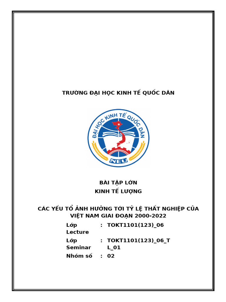 Bài tập lớn KTL Nhóm 02 - Lớp TL 01 1 1 | PDF