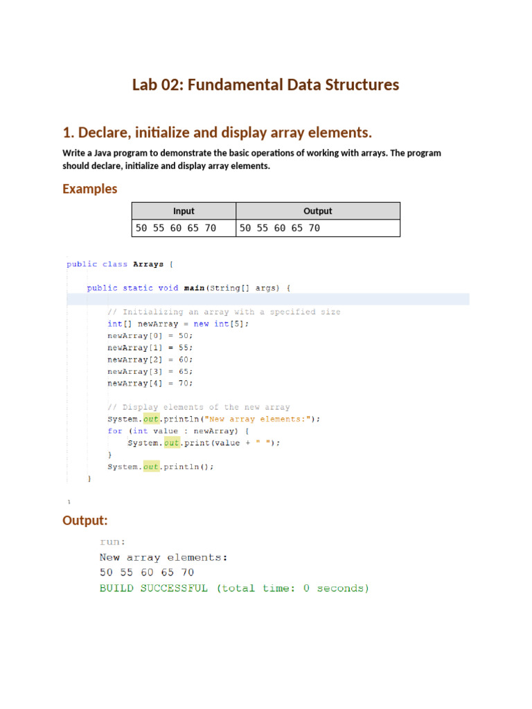 Lab 02 Fundamental Data Structures | PDF Lab 02 Fundamental Data Structures | PDF