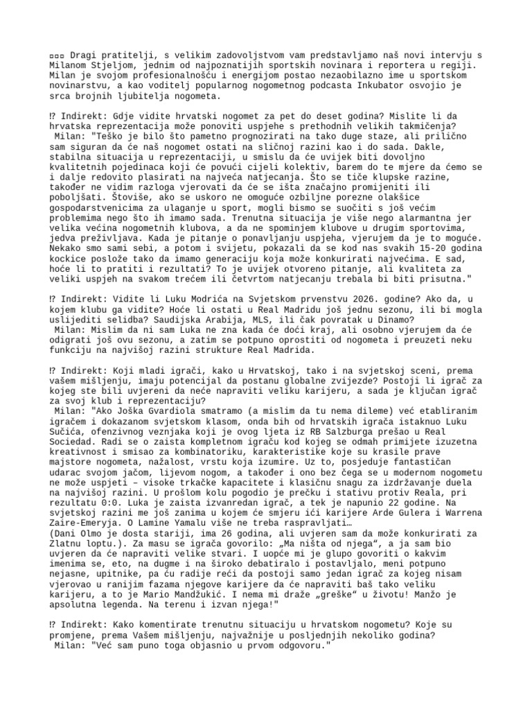 Milan Stjelja - Intervju | PDF