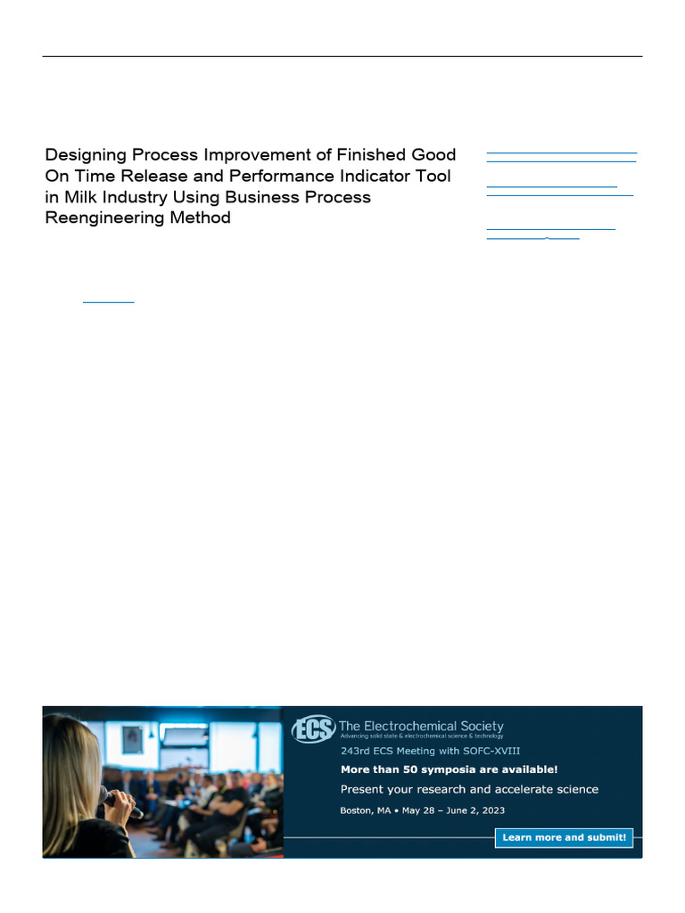 Designing Process Improvement of Finished Good On Time Release and ...