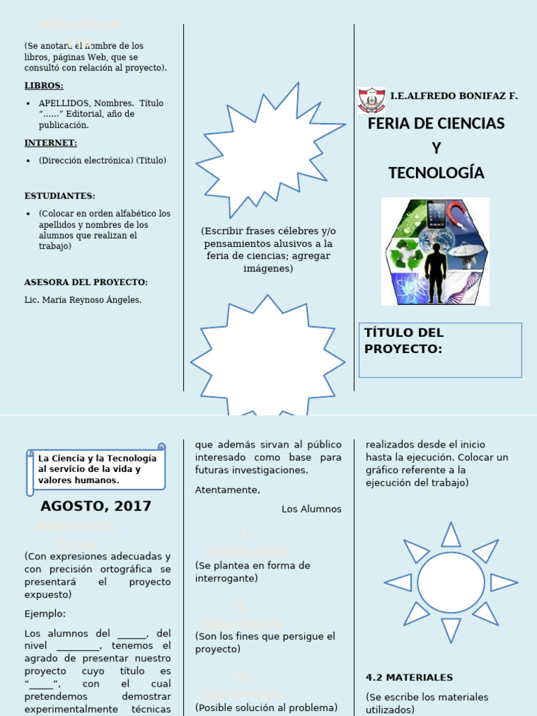 Modelo de Triptico - Feria de Ciencias | PDF