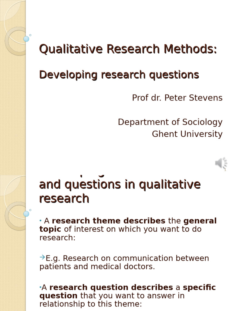 QR 24 - 25 - Lesson 2 - Developing Research Questions | PDF