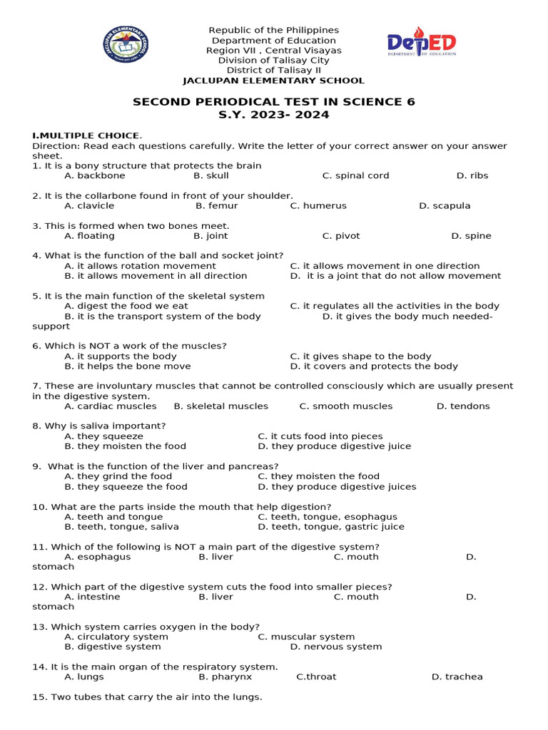 Science-6-2nd-P.T.-2022-23- | PDF