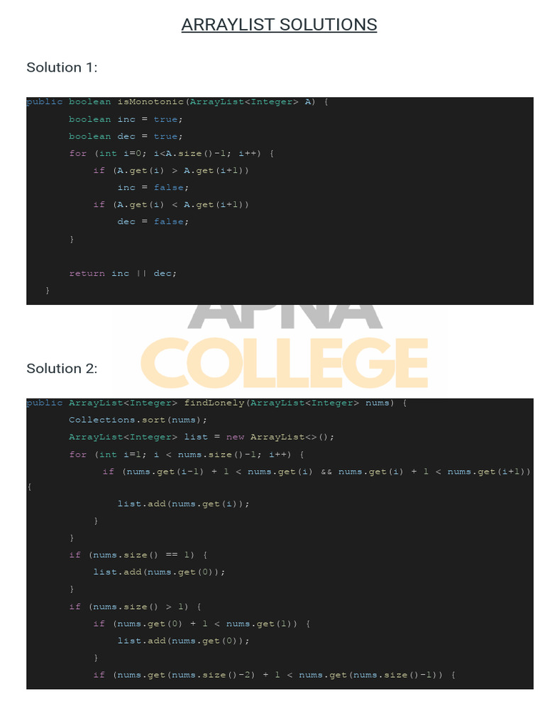 23.18 - ArrayList Solutions | PDF | Computer Programming | Arithmetic