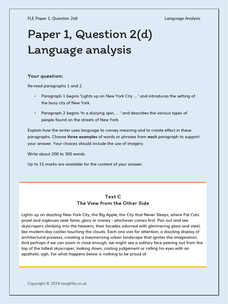 Q2 Language AnalysisWorksheet | PDF