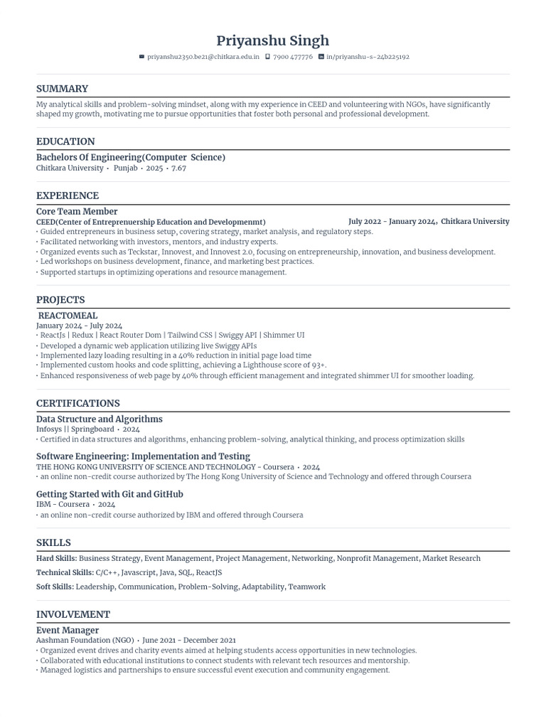 Priyanshu NonTech | PDF