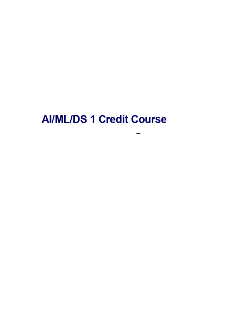 AI - ML - DS 1-Credit Program-Learning-Guide | PDF
