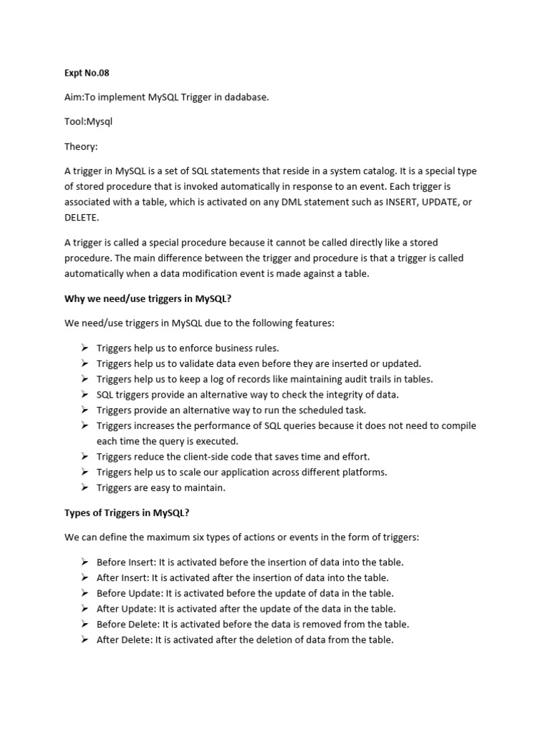 Expt No 8 Trigger | PDF