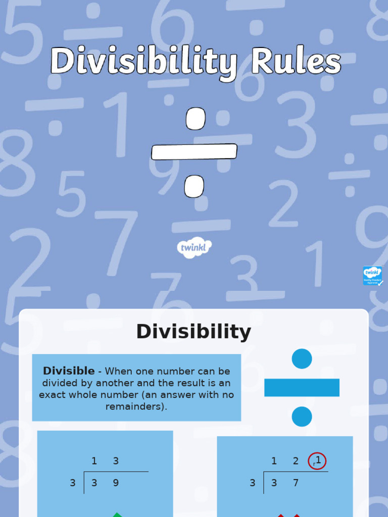 Cfe2 M 101 Divisibility Rules Powerpoint | PDF | Numbers | Teaching ...