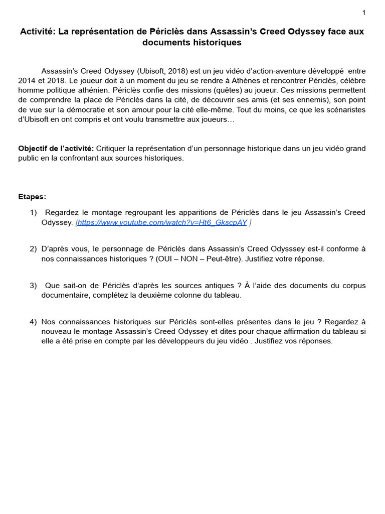 Activité Péricles | PDF