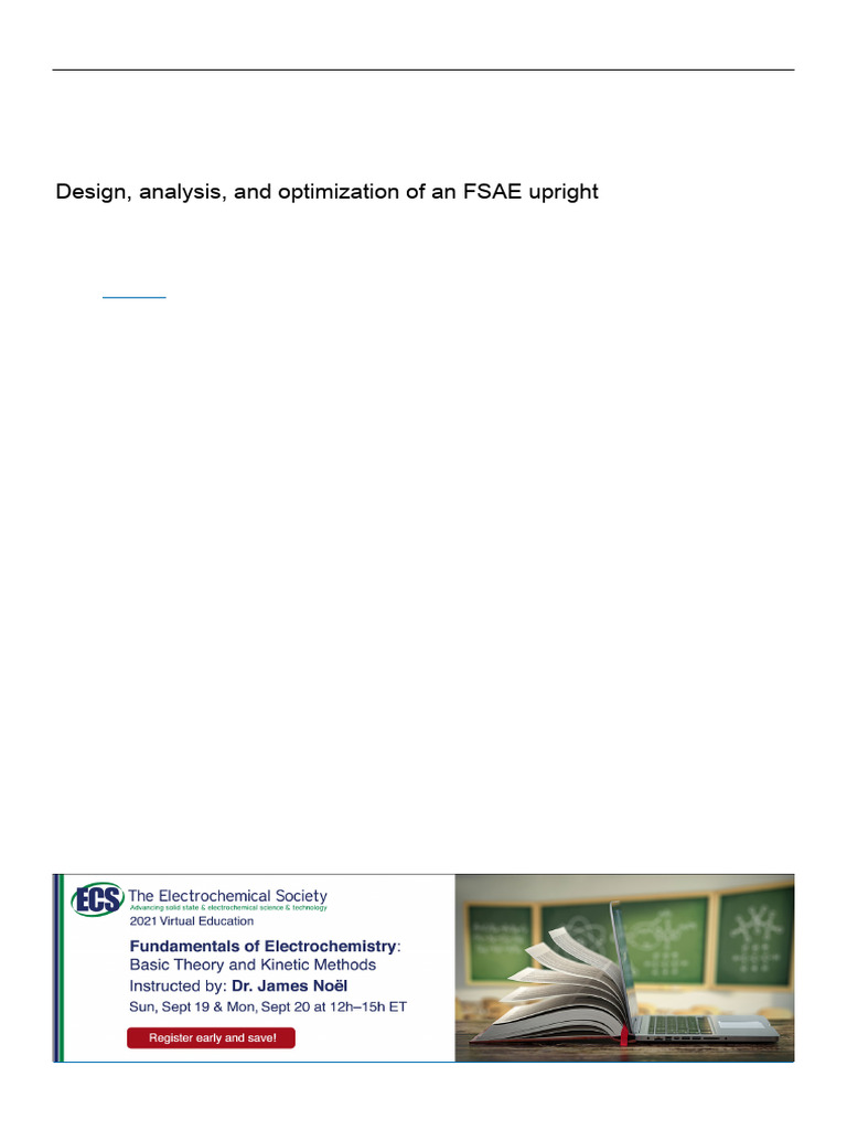 Design Analysis and Optimization of an FSAE Upright | PDF