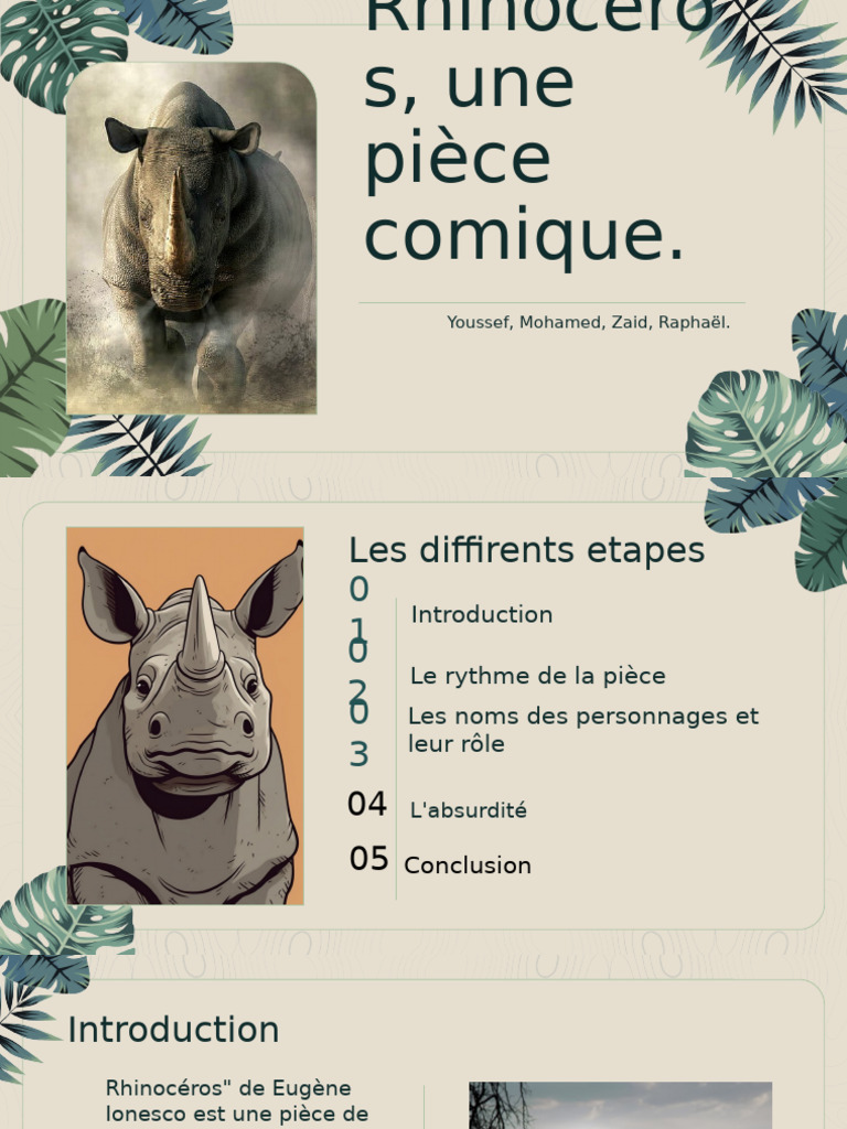 Rhinocéros, Une Pièce Comique. | PDF