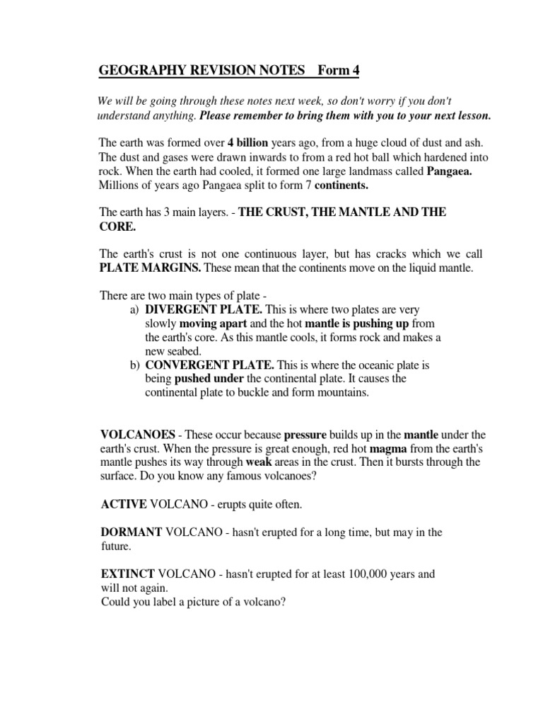 Form 4 Geog Revision June 2006 | PDF