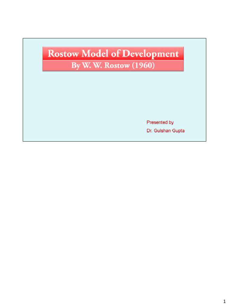 Rostow Model of Development | PDF