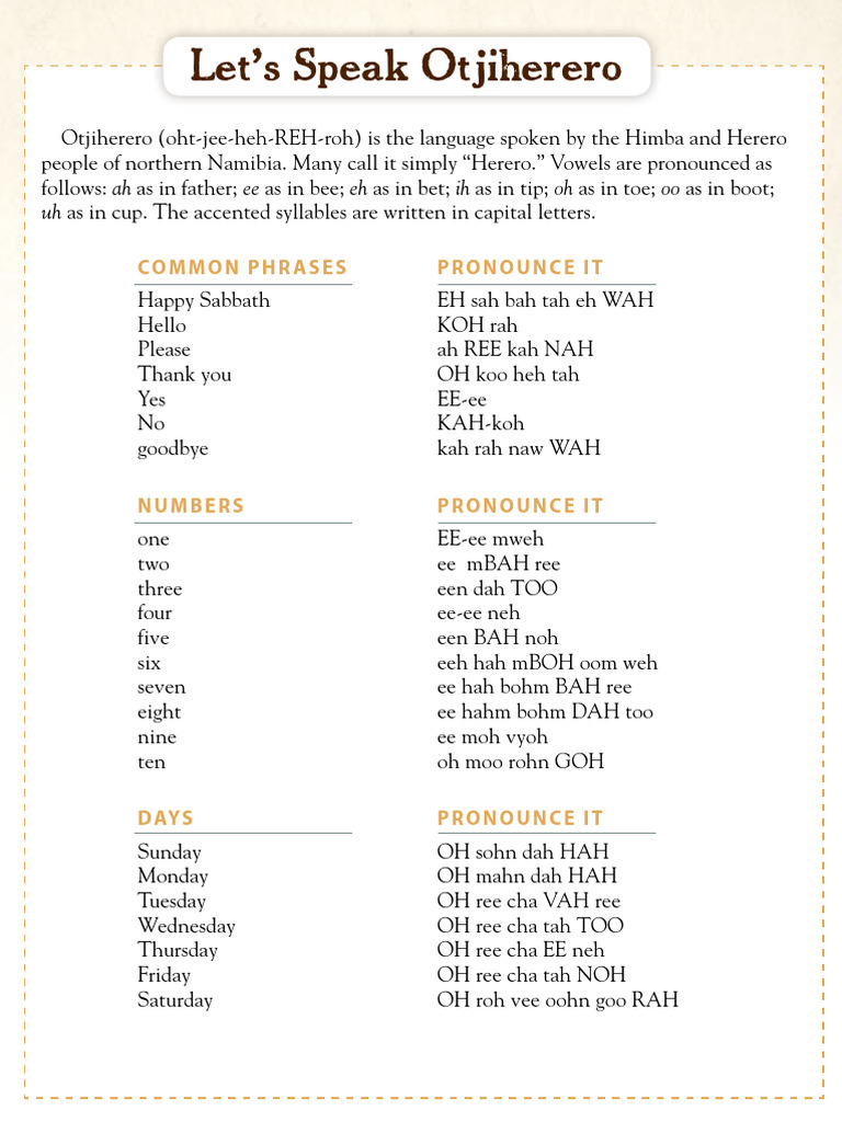 Fun With Otjiherero | PDF