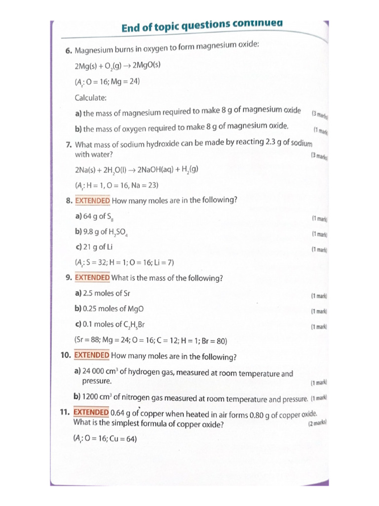 End of Topic Questions Continued 2 | PDF