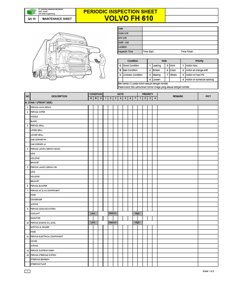Form Check Sheet FH 610 REV 1[1]... | PDF