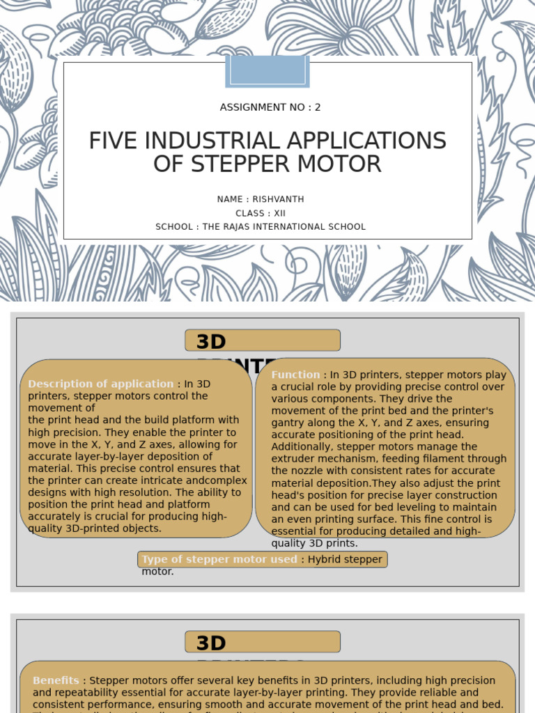 Five Industrial Applications of Stepper Motor | PDF