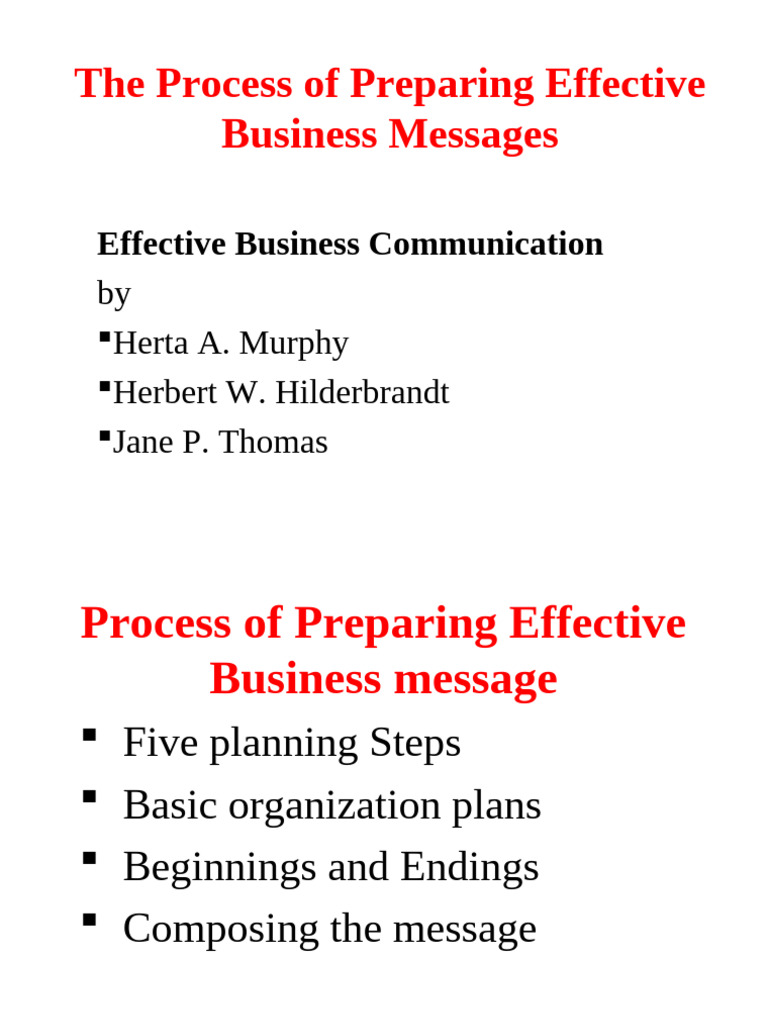 The Process of Preparing Effective Business Messages | PDF