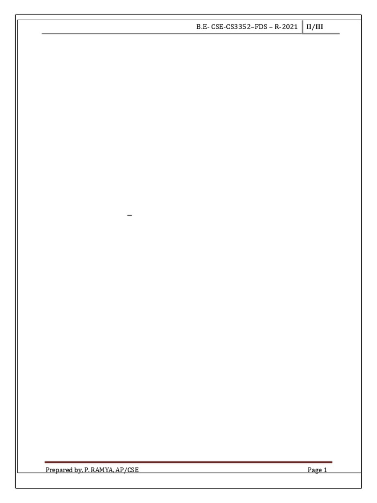 Unit 1 Fds Final | PDF