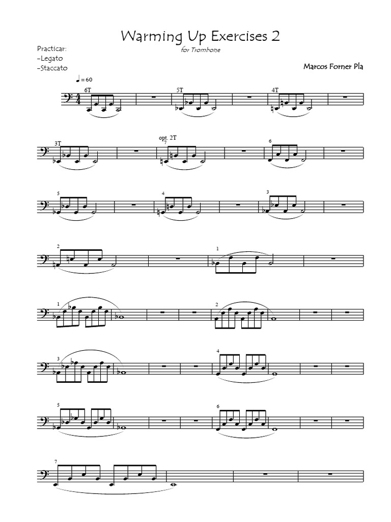Warming Up Exercises For Trombone 2 | PDF