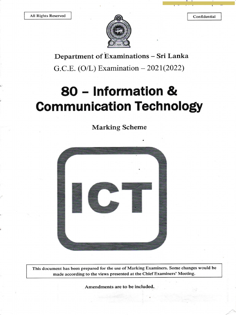 2021 OL Information and Communication Technology Marking Scheme English ...