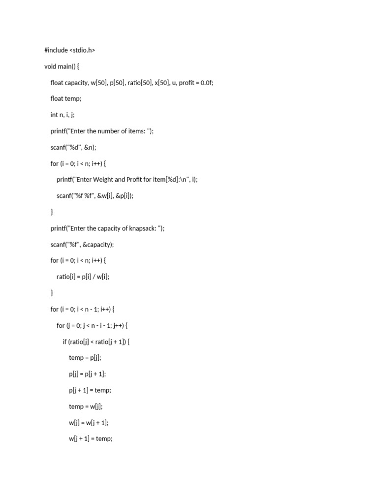 Knapsack Greedy | PDF