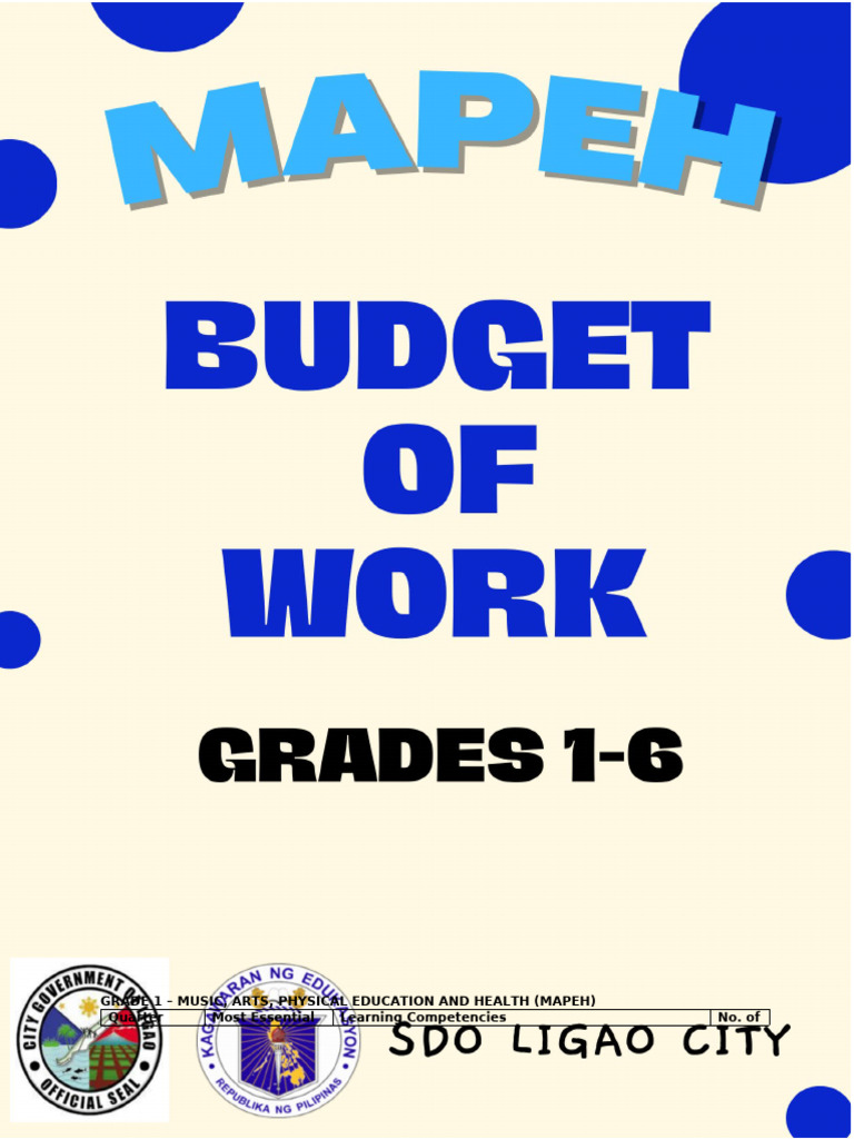 Mapeh Budget of Work Gr. 1 6 | PDF