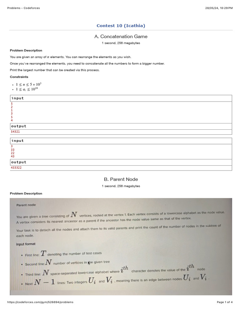 Problems 10 - Codeforces | PDF