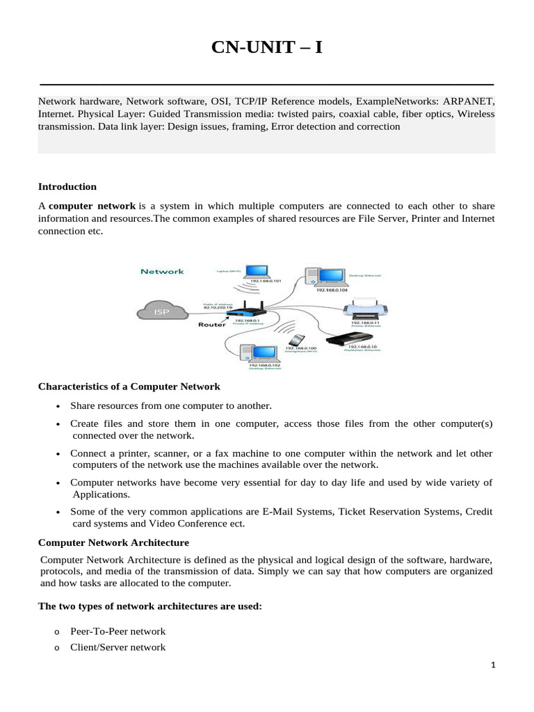 CN Unit 1 | PDF