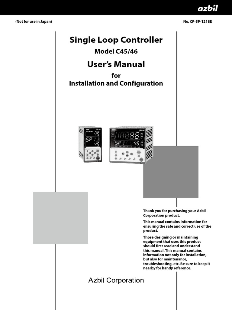 Single Loop Controller User's Manual: Model C45/46 | PDF