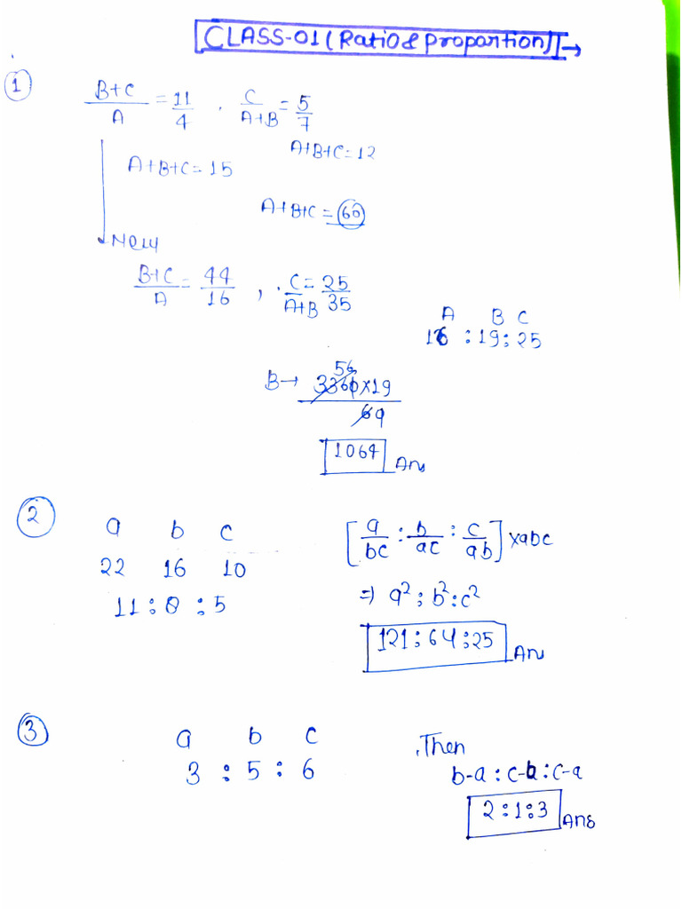 145) Ratio and Proportion Class Notes - 1 | PDF