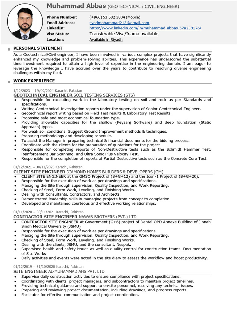 Muhammad Abbas - CV | PDF