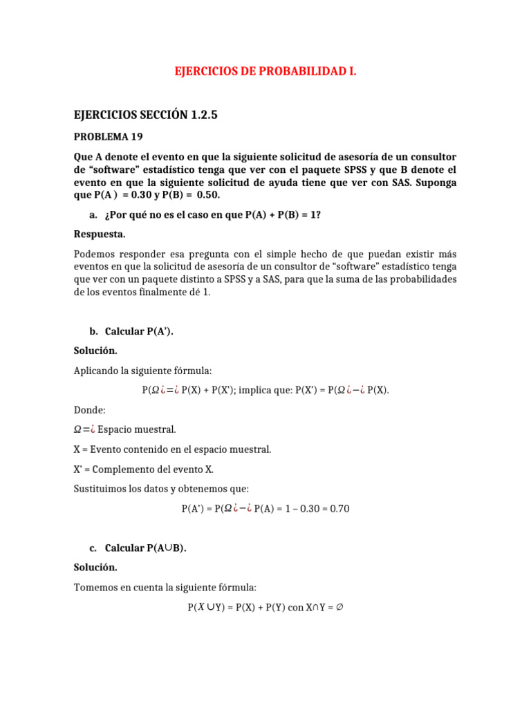 Ejercicios de Probabilidad I | PDF | Probabilidad | Métodos y materiales de enseñanza