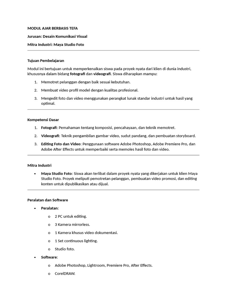 Modul Ajar Berbasis Tefa DKV | PDF