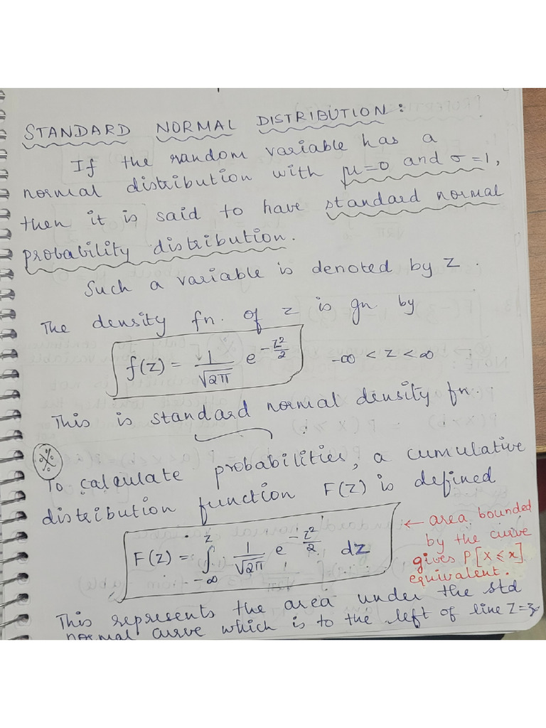 Normal Distribution Notes | PDF