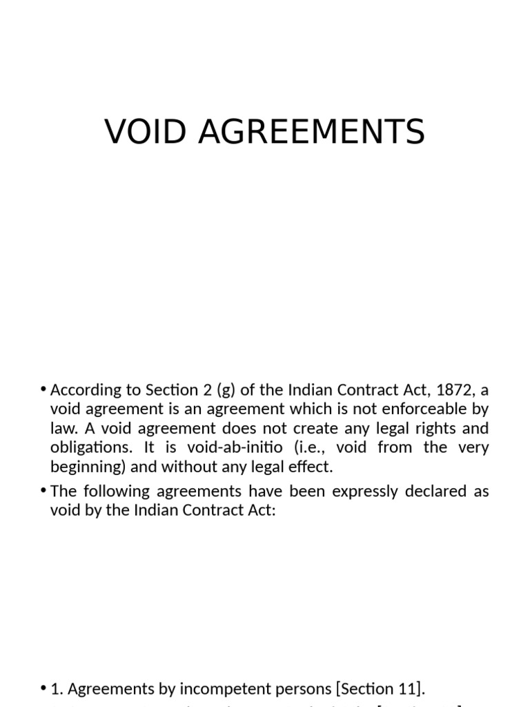 Void Agreements | PDF