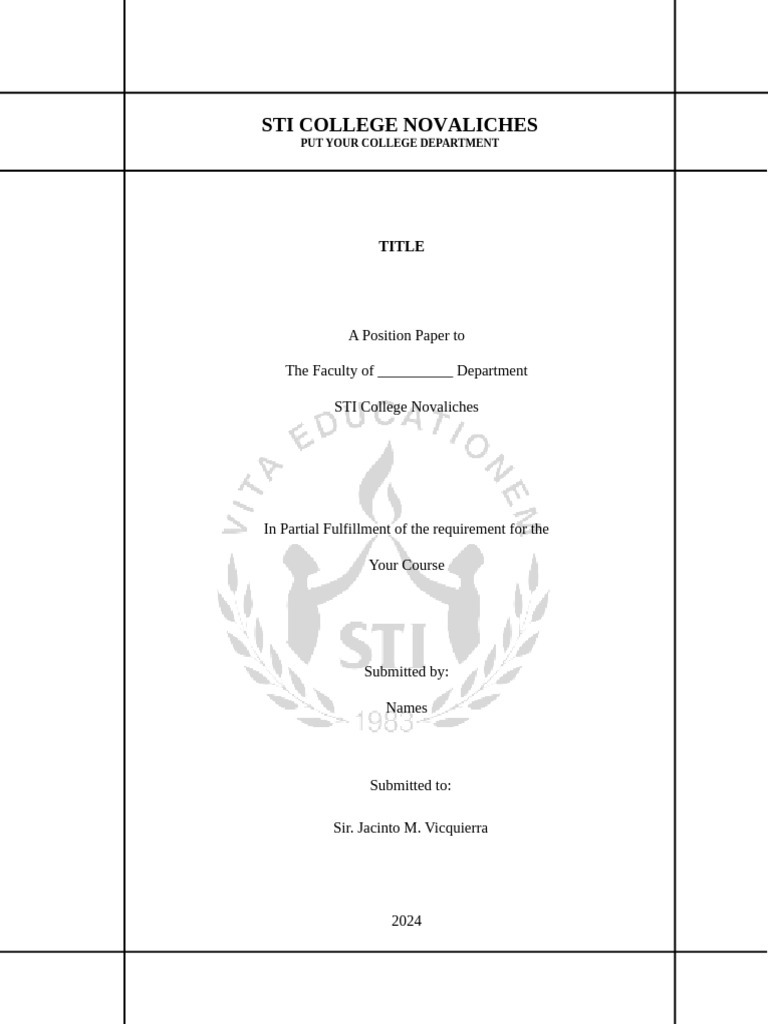 Position Paper Template | PDF