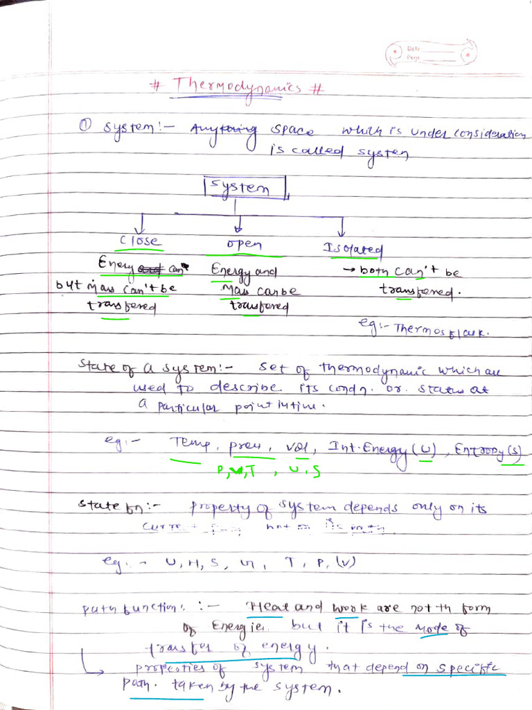 Thermodynamics Class Notes (Mid-Sem) | PDF