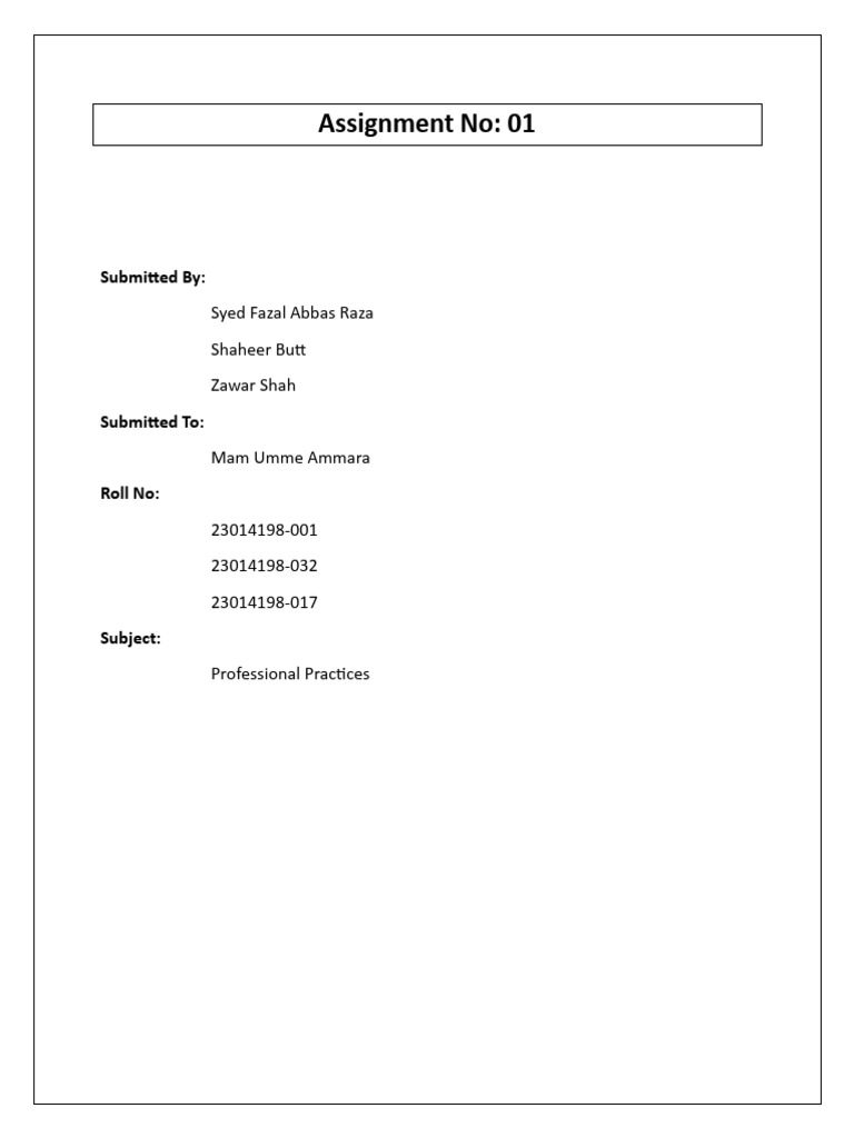 Assignment No 01 | PDF
