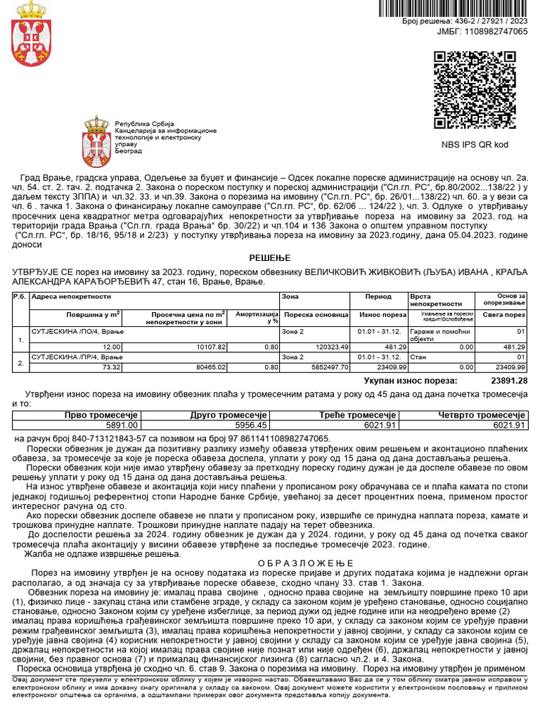 Lokalna Poreska Administracija - Ivana | PDF