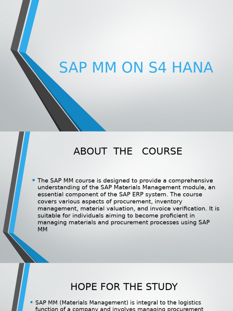 SAP MM ON S4 HANA | PDF