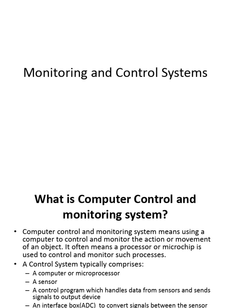Monitoring and Control Systems - 2023 | PDF